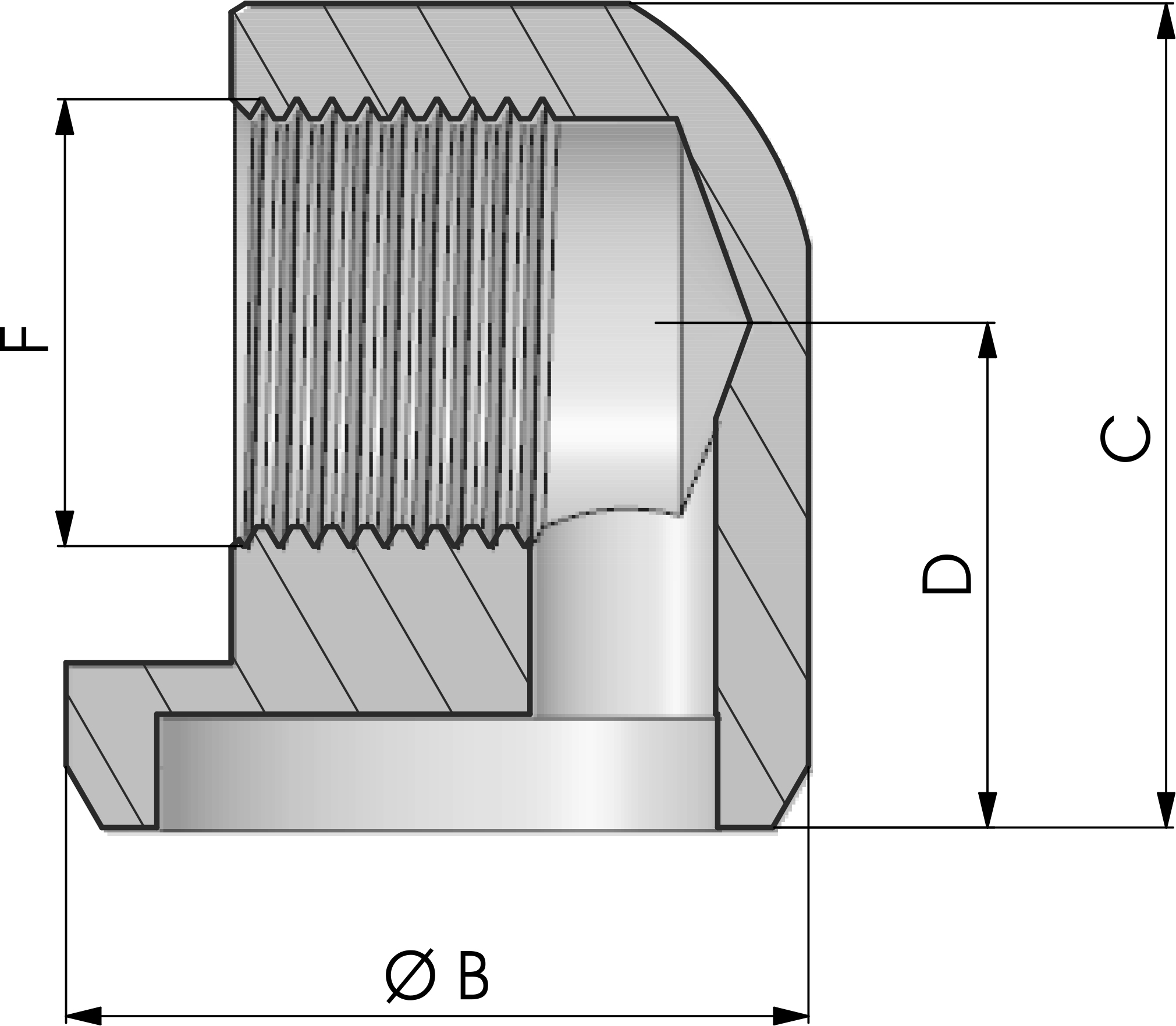 Angle port - Ports - Accessories For Hydraulic Cylinders - Hydrapac Italia